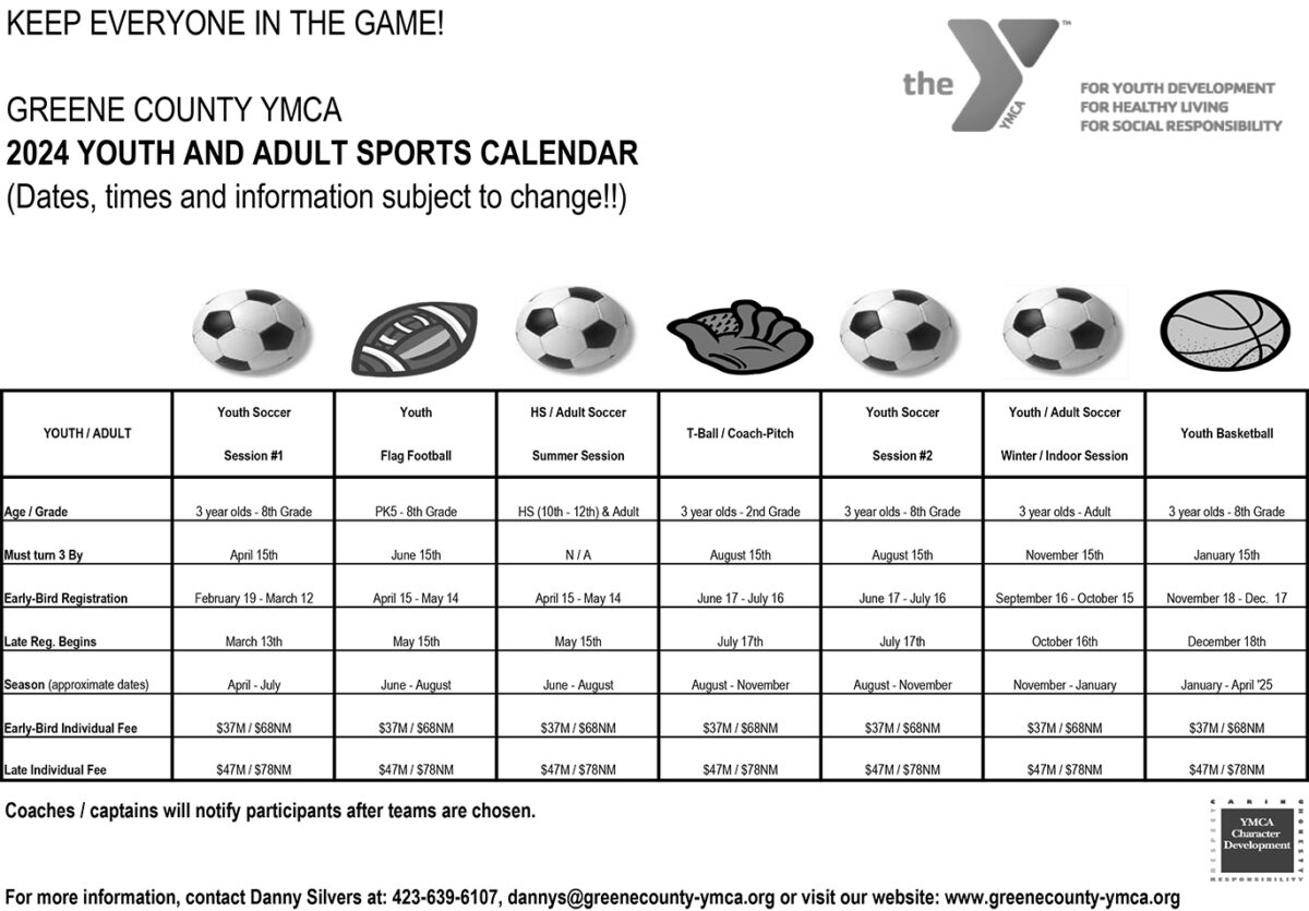 Schedule - Greene County YMCA